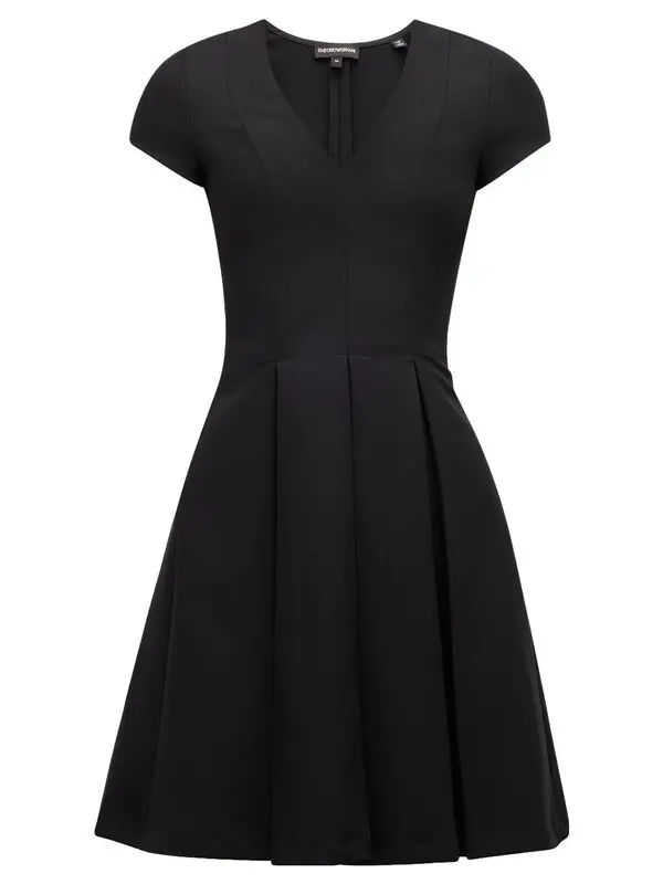 Emporio Armani Emma Pleated Fit-&-flare Mini Dress - Black