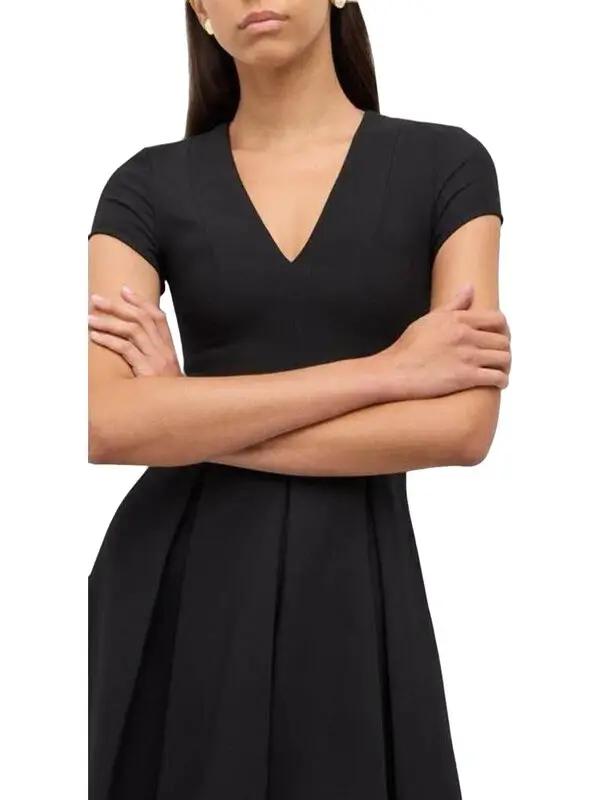 Emporio Armani Emma Pleated Fit-&-flare Mini Dress - Black