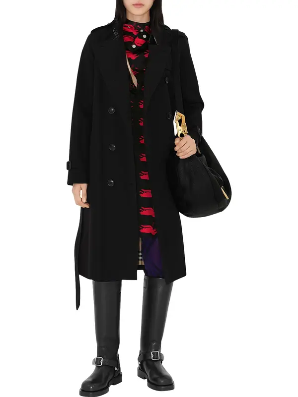 Burberry Kensington Organic Belted Trench Coat - Black