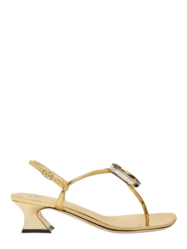 GIUSEPPE ZANOTTI Anthonia Rhinestone-embellished Thong Sandals - Gold