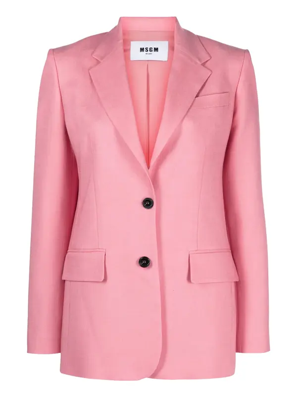 MSGM Notched-lapels Single-breasted Blazer - Pink