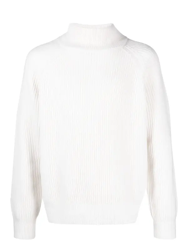 Le Kasha Ribbed Organic Cashmere Jumper - White