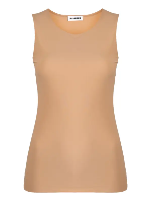 JIL SANDER Round-neck Tank Top - Brown