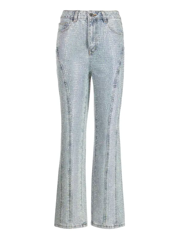 SELF-PORTRAIT Mid-rise Flared Jeans - Blue