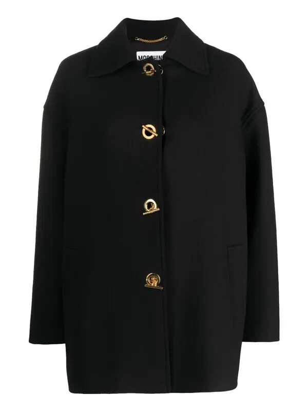 Moschino Virgin Wool-blend Coat - Black