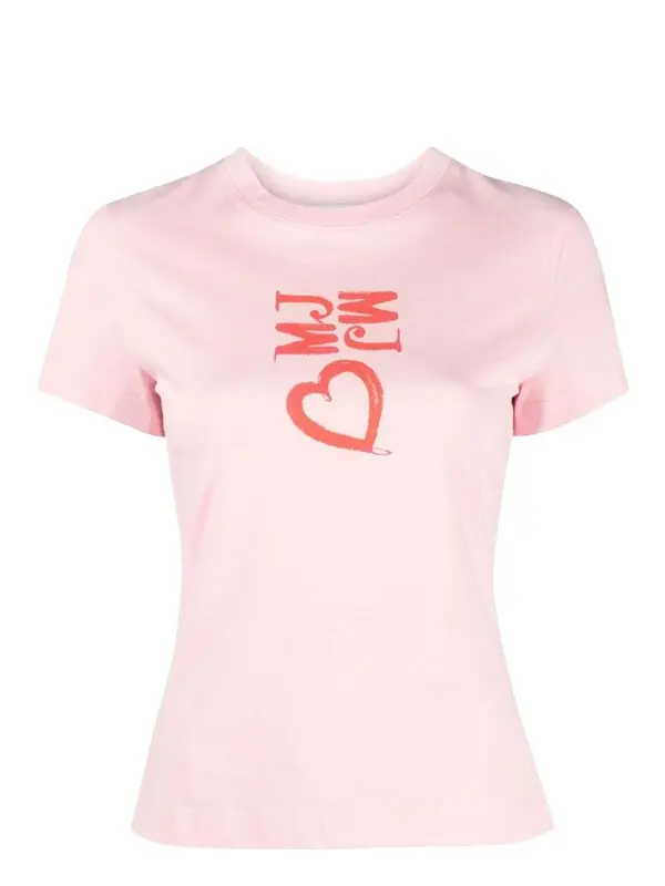 Moschino Heart-print Cotton T-shirt - Pink