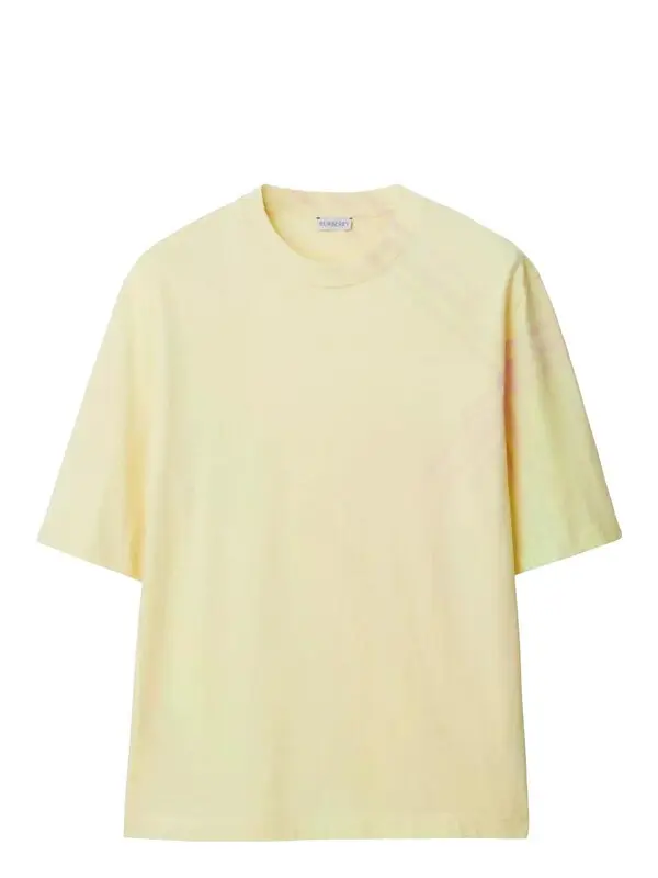 Burberry Check-print Cotton T-shirt - Yellow