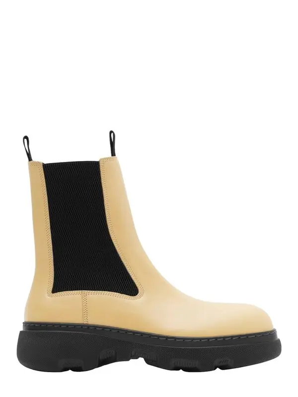 Burberry Creeper Leather Chelsea Boots - Neutrals