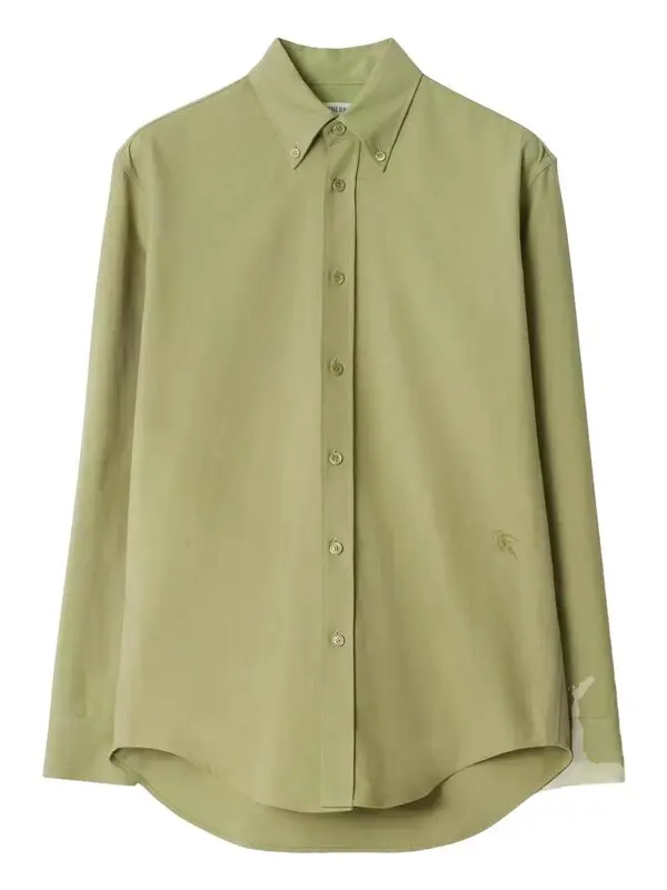 Burberry Logo-embroidered Cotton Shirt - Green