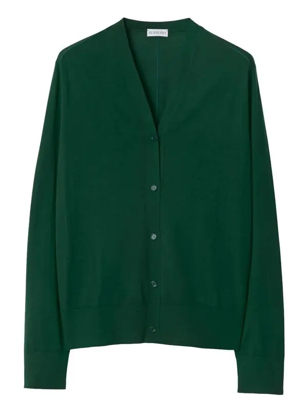 Burberry Fine-knit Wool Cardigan - Green