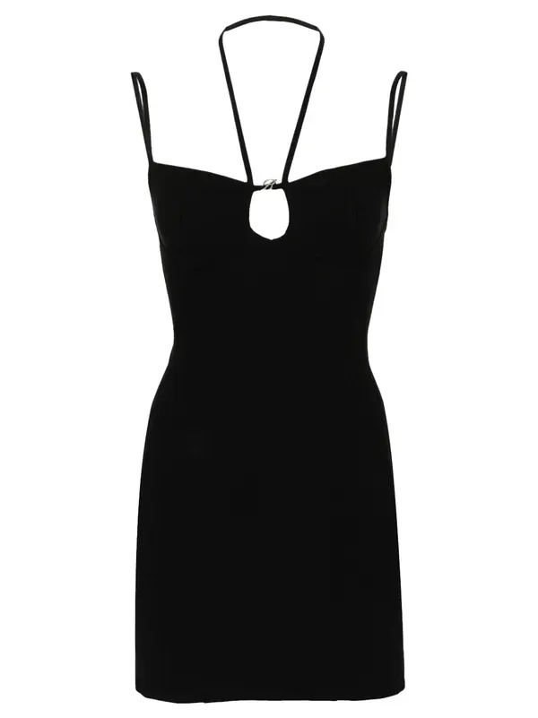 Blumarine Cut-out Jersey Mini Dress - Black