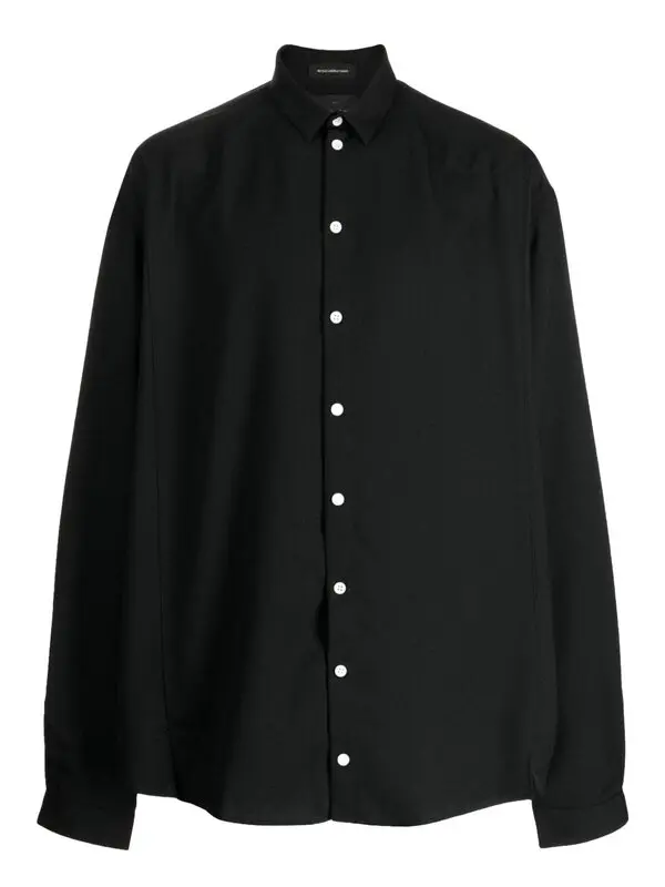 NICOLAS ANDREAS TARALIS Long-sleeve Cotton Shirt - Black