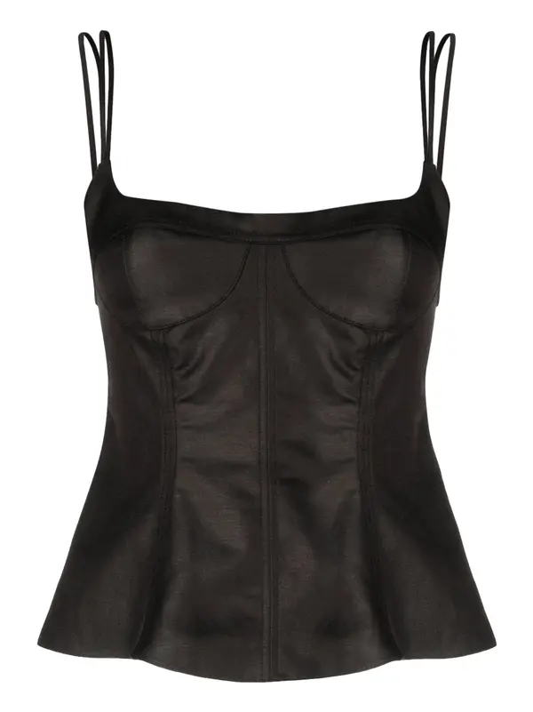 Stella McCartney Corset Peplum Tank Top - Black