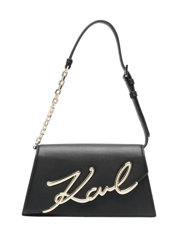 Karl Lagerfeld Signature Shoulder Bag - Black