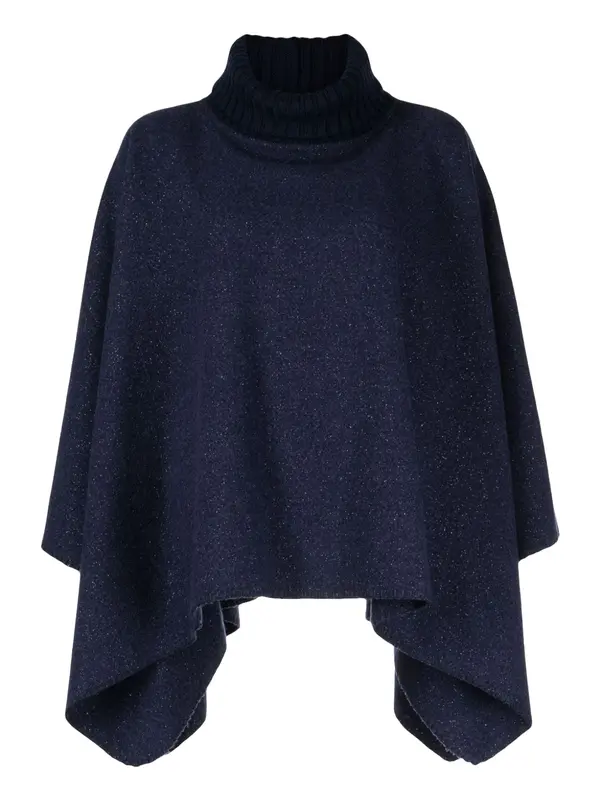 Cinzia Rocca Roll-neck Cape - Blue