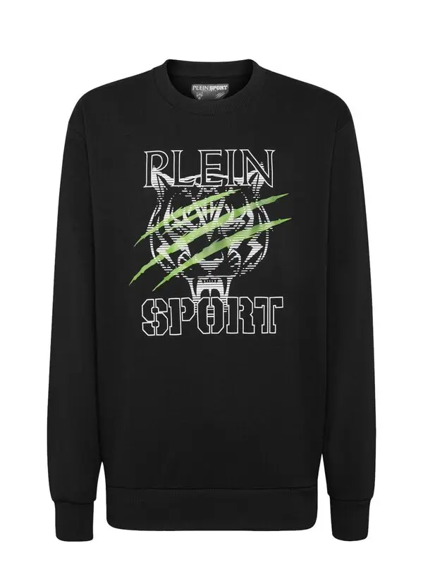 PLEIN SPORT Tiger Line Logo-print Sweatshirt - Black