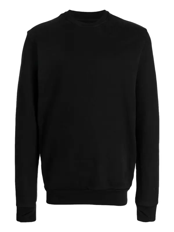 Boris Bidjan Saberi 11 Logo-tag Cotton Jumper - Black