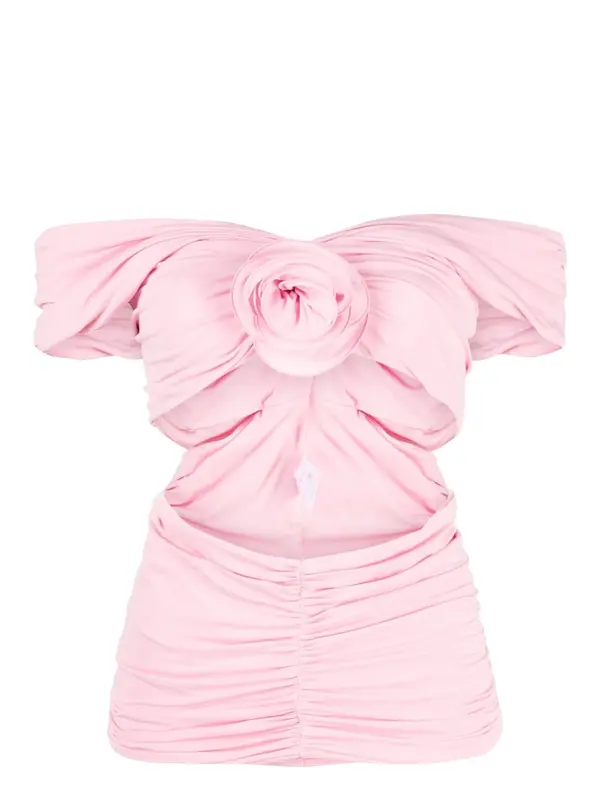 Magda Butrym Rose-appliqué Top - Pink