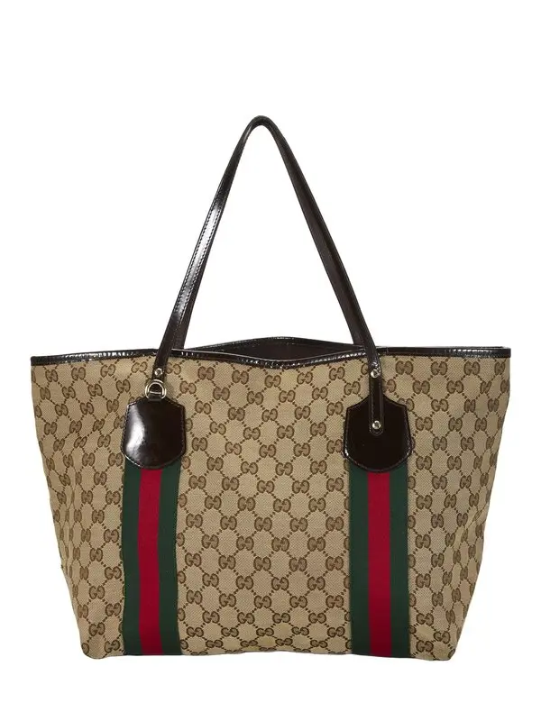 Gucci Original Gg Canvas Jolie Web Tote - Beige