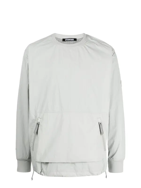 SPOONYARD Zip-pocket Crew-neck Sweatshirt - Grey