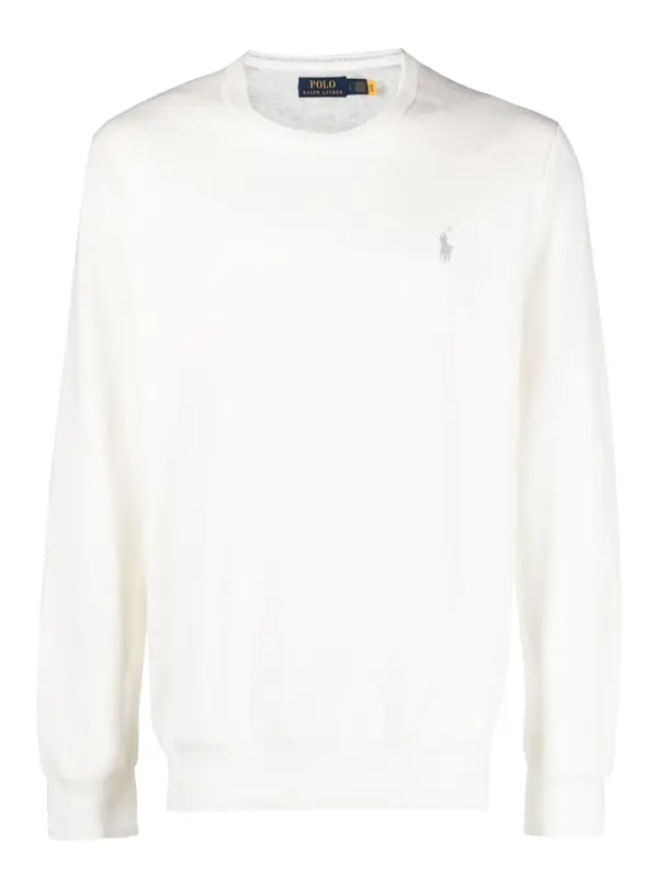 Polo Ralph Lauren Polo Pony-embroidered Honeycomb Knit Jumper - White