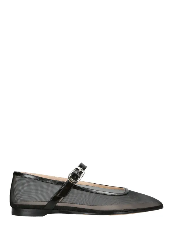 Le Monde Beryl Mesh Mary Jane Ballet Flats - Black