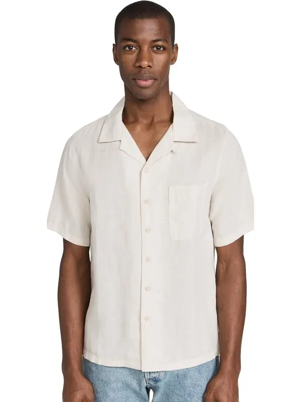 Onia Air Linen Convertible Camp Shirt - Stone