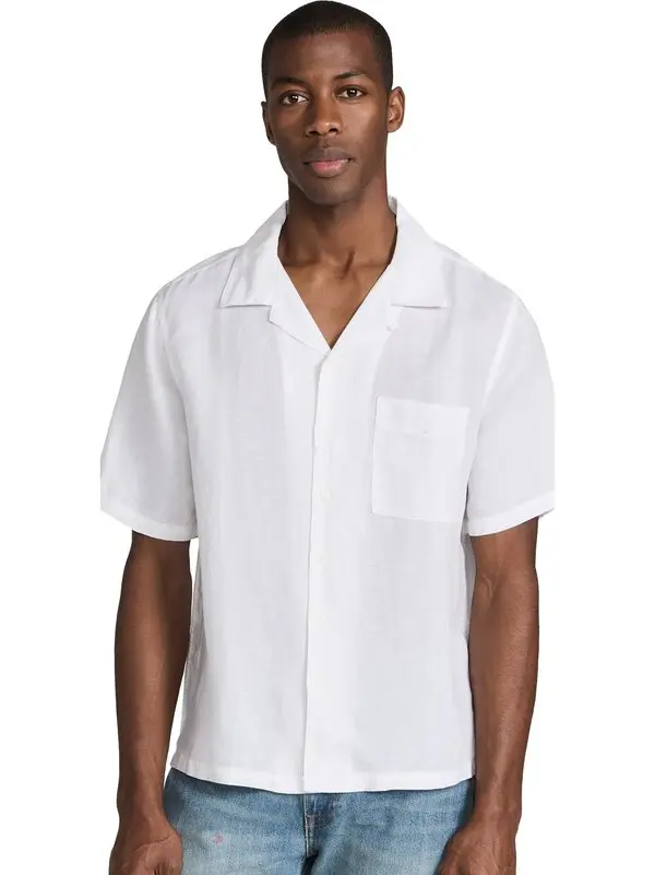 Onia Air Linen Convertible Camp Shirt - White