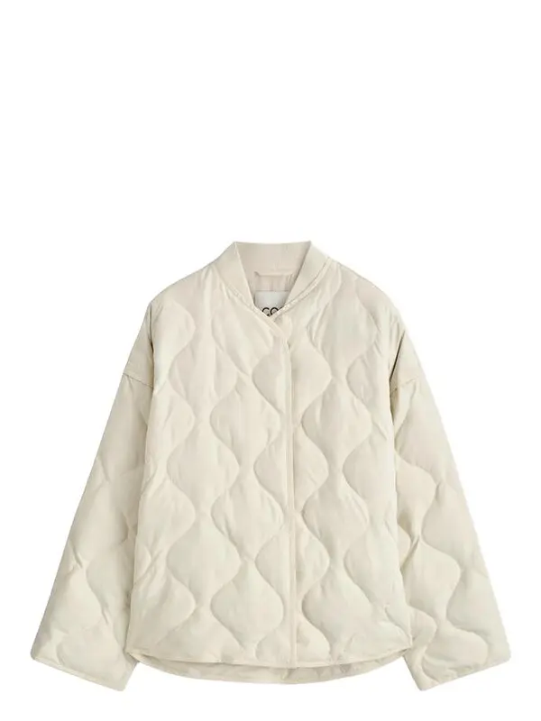 Cos Oversized Quilted Jacket - White