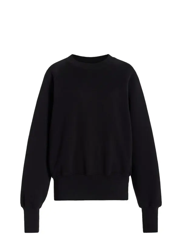 LES TIEN Linda Classic Raglan-sleeve Cotton Sweatshirt - Black