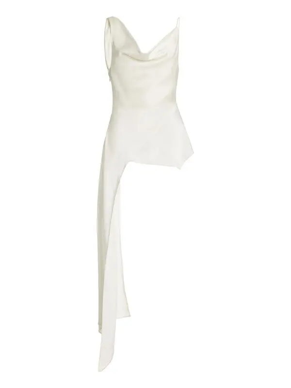 Simkhai Ronnie Asymmetric Satin Top - Ivory