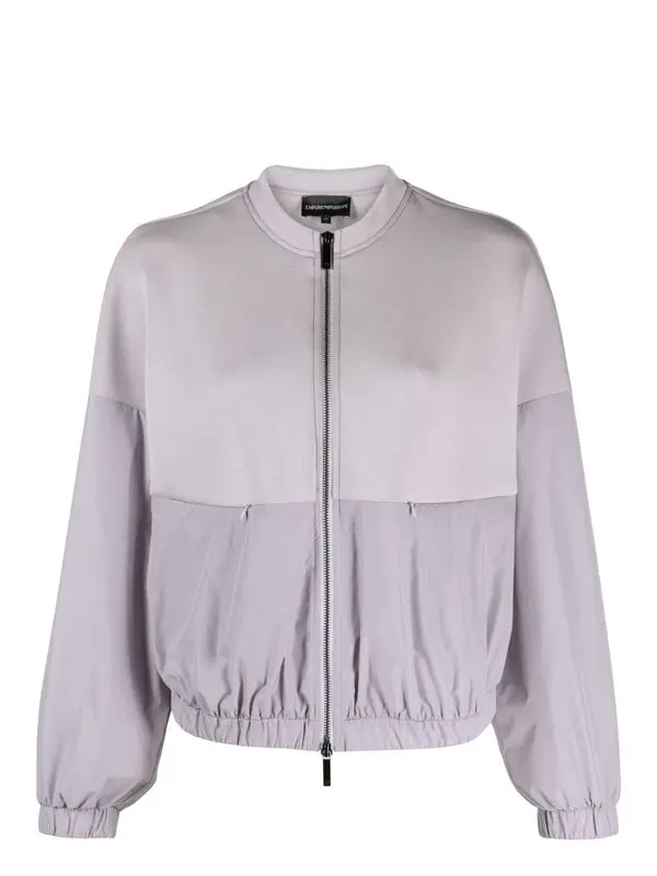 Emporio Armani Scuba-jersey Panelled Bomber Jacket - Purple