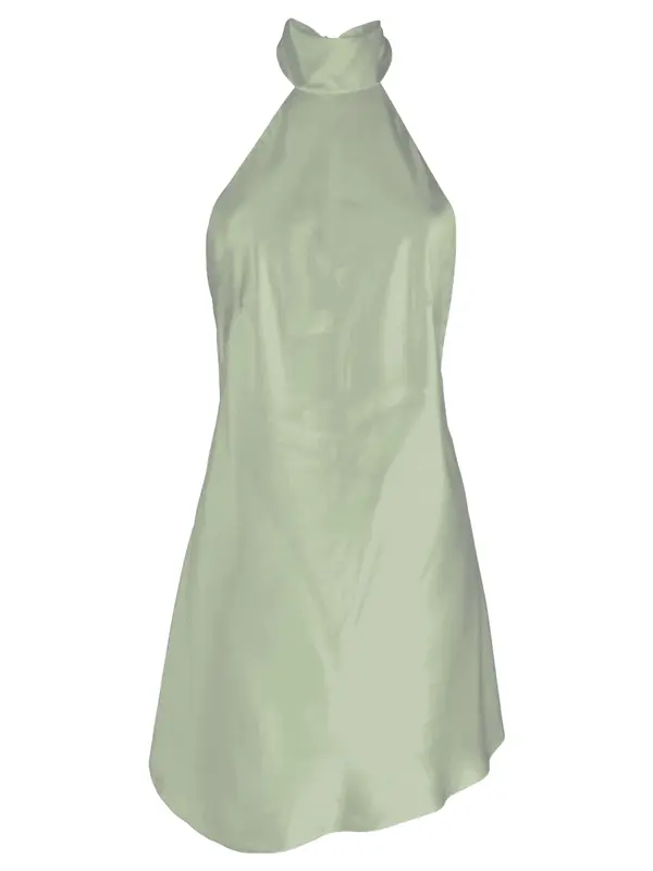 Michelle Mason Halterneck Mini Dress - Green