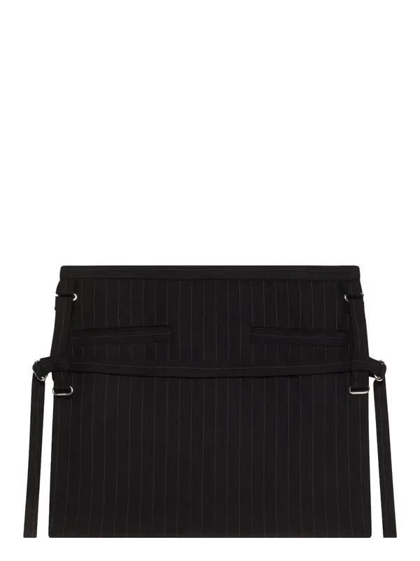 COURREGES Pinstriped Virgin Wool Mini Skirt - Black