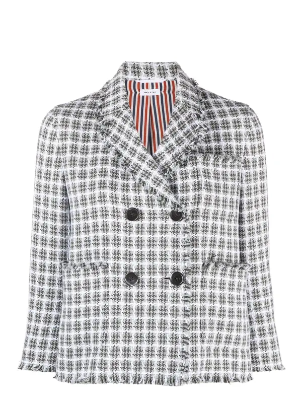 Thom Browne Double-breasted Tweed Jacket - Grey