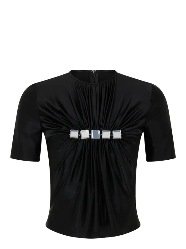 Rabanne Gem-embellished Draped Top - Black