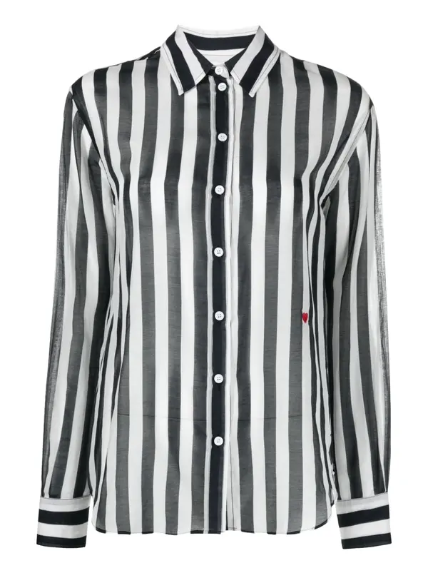 Moschino Striped Cotton-blend Shirt - Black