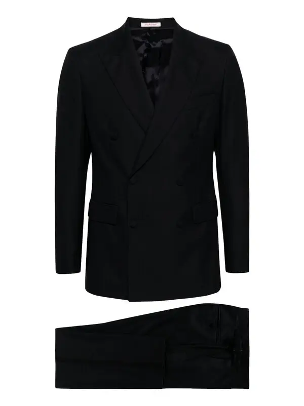 FURSAC Double-breasted Faille Wool Tuxedo - Blue