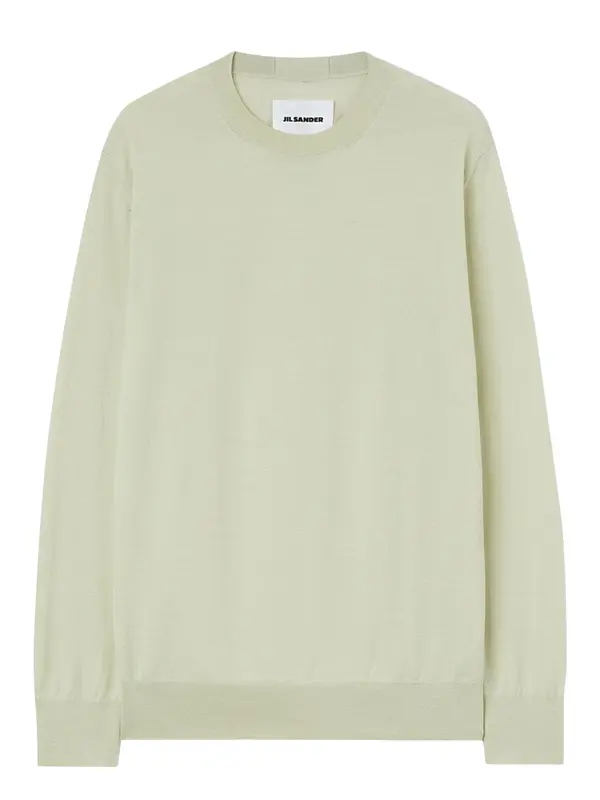 JIL SANDER Crew-neck Wool Jumper - Green