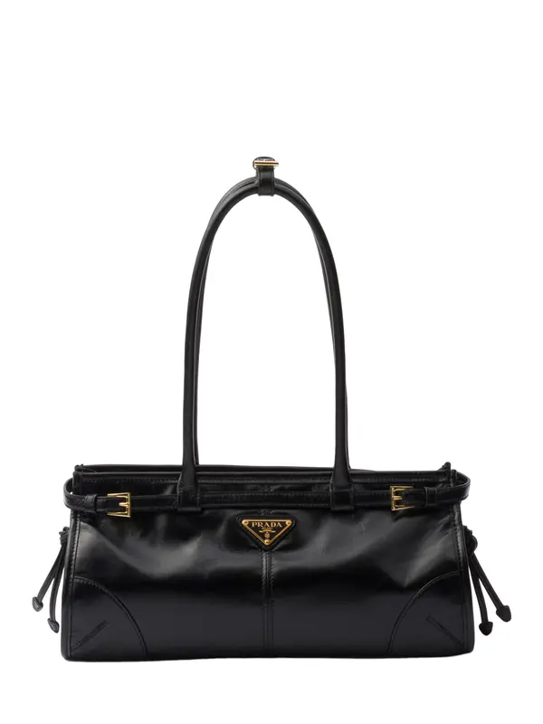 Prada Medium Leather Handbag - Black