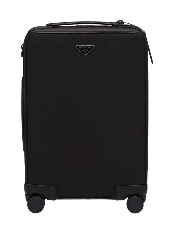 Prada Re-nylon And Saffiano Leather Trolley - Black