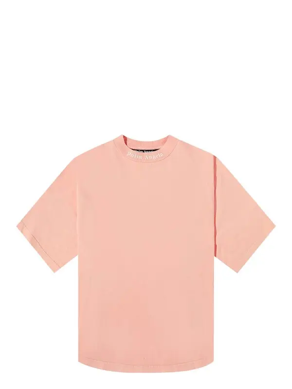 Palm Angels Gd Classic Logo Over Tee 'salmon Fluo - Pink