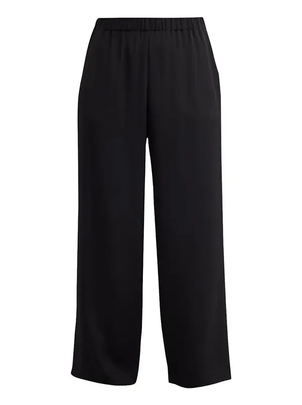 Lafayette 148 New York Perry Wide-leg Stretch Silk Pants - Black