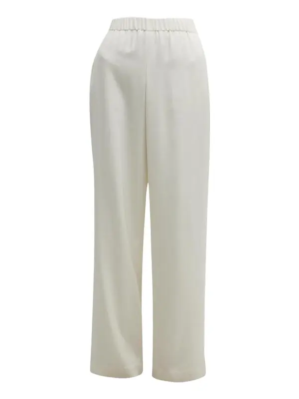 Lafayette 148 New York Perry Wide-leg Stretch Silk Pants - Ivory