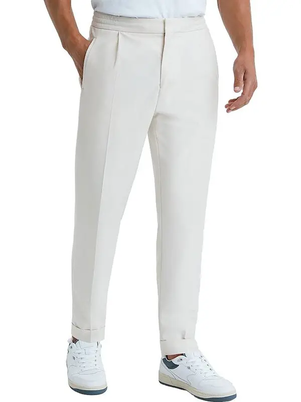 REISS Brighton Relaxed Fit Pleated Trousers - Ecru
