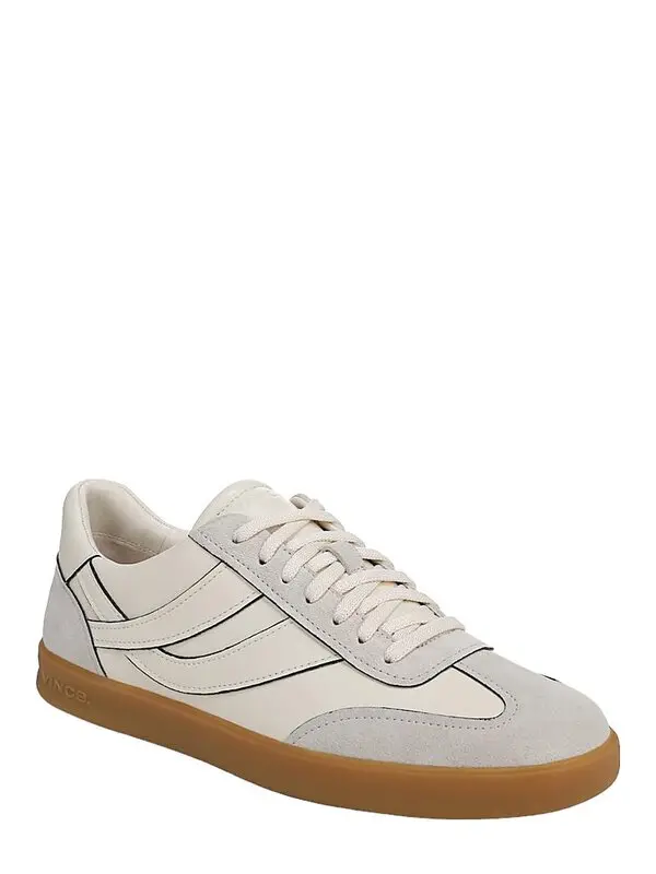 Vince Oasis Leather Lace Up Sneakers - Horchata