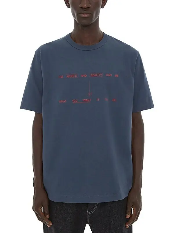 Helmut Lang Oversized Short Sleeve Graphic Tee - Prussian Blue
