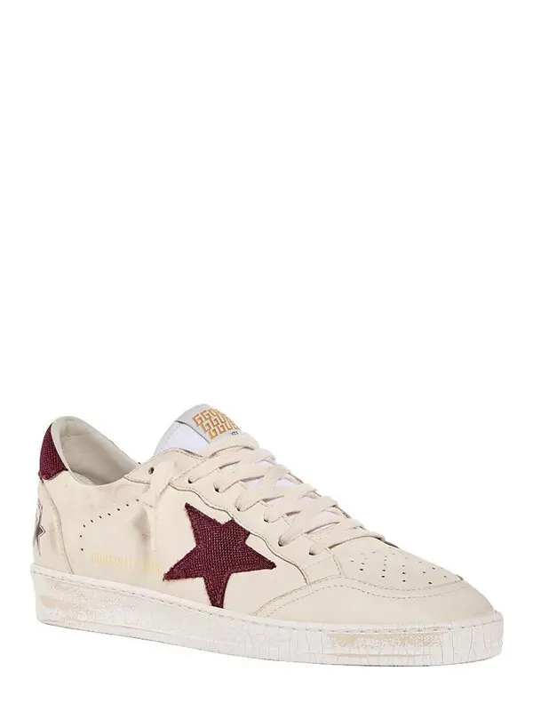 GOLDEN GOOSE Ball Star Low Top Sneakers - Beige/bord