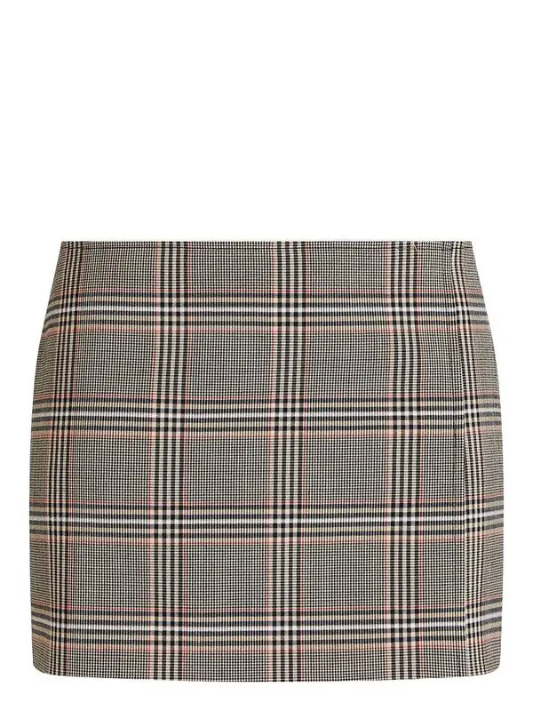 16Arlington Minerva Checked Tweed Wrap-effect Mini Skirt - Beige