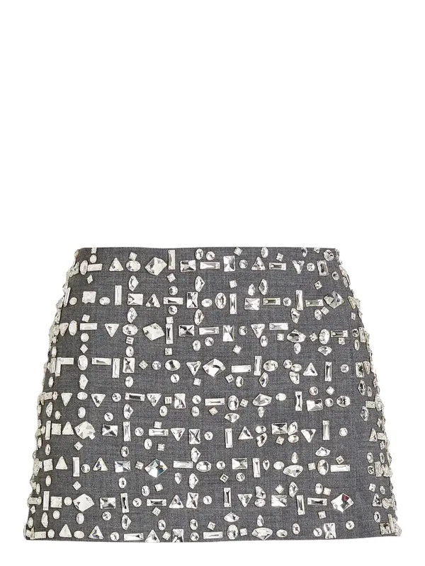 16Arlington Minerva Crystal-embellished Mini Skirt - Gray
